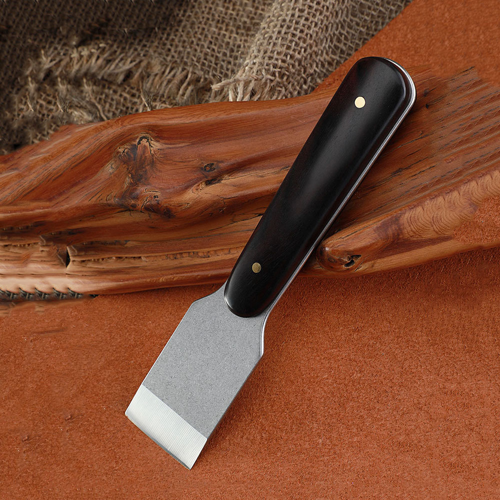 Forged Leather Craft Ebony Wooden Handle Cutter Skiving Thinning Knife ...